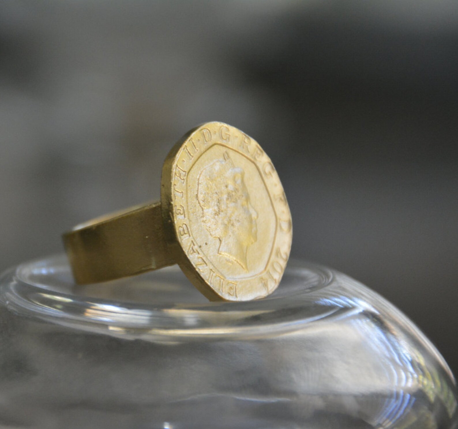 Signet Ring Women Gold Coin Ring Signet Ring Pinky Coin | Etsy