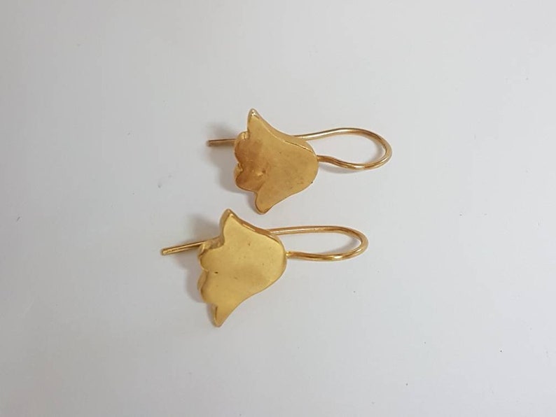 Gold Flower Earrings Gold Drop Earrings Small Flower | Etsy