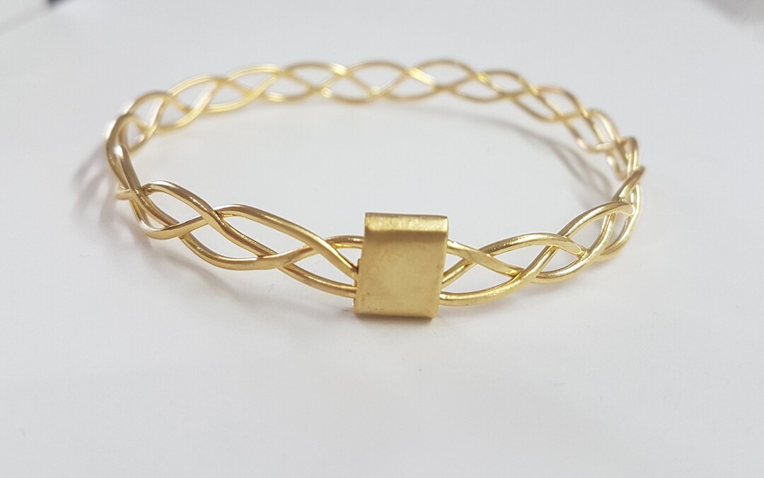 Gold Bangles 14k Braided Bracelet Bangle Bracelets Gold - Etsy
