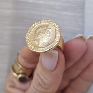 Gold Coin Ring, Romantic Jewelry for Women, Elegant Gold Ring, Silver ...