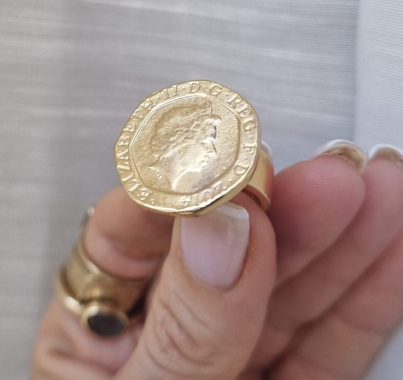 Gold Coin Ring, Romantic Jewelry for Women, Elegant Gold Ring, Silver ...