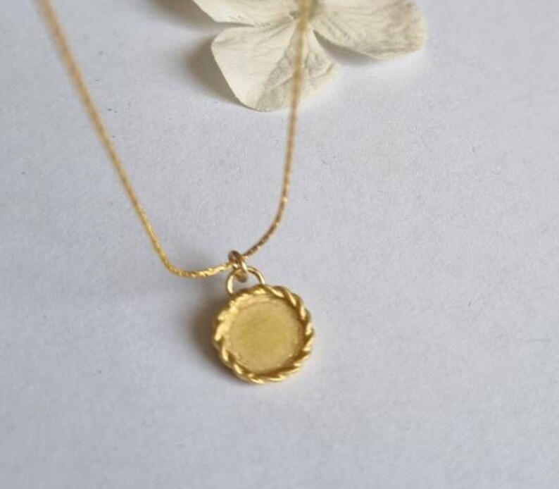 Gold Disc Necklace 14k Gold Necklace Disc Pendant Necklace - Etsy