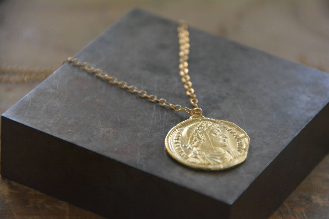 Gold Coin Necklace, Coin Necklace, Gold Coin Pendant, Antique Necklace ...