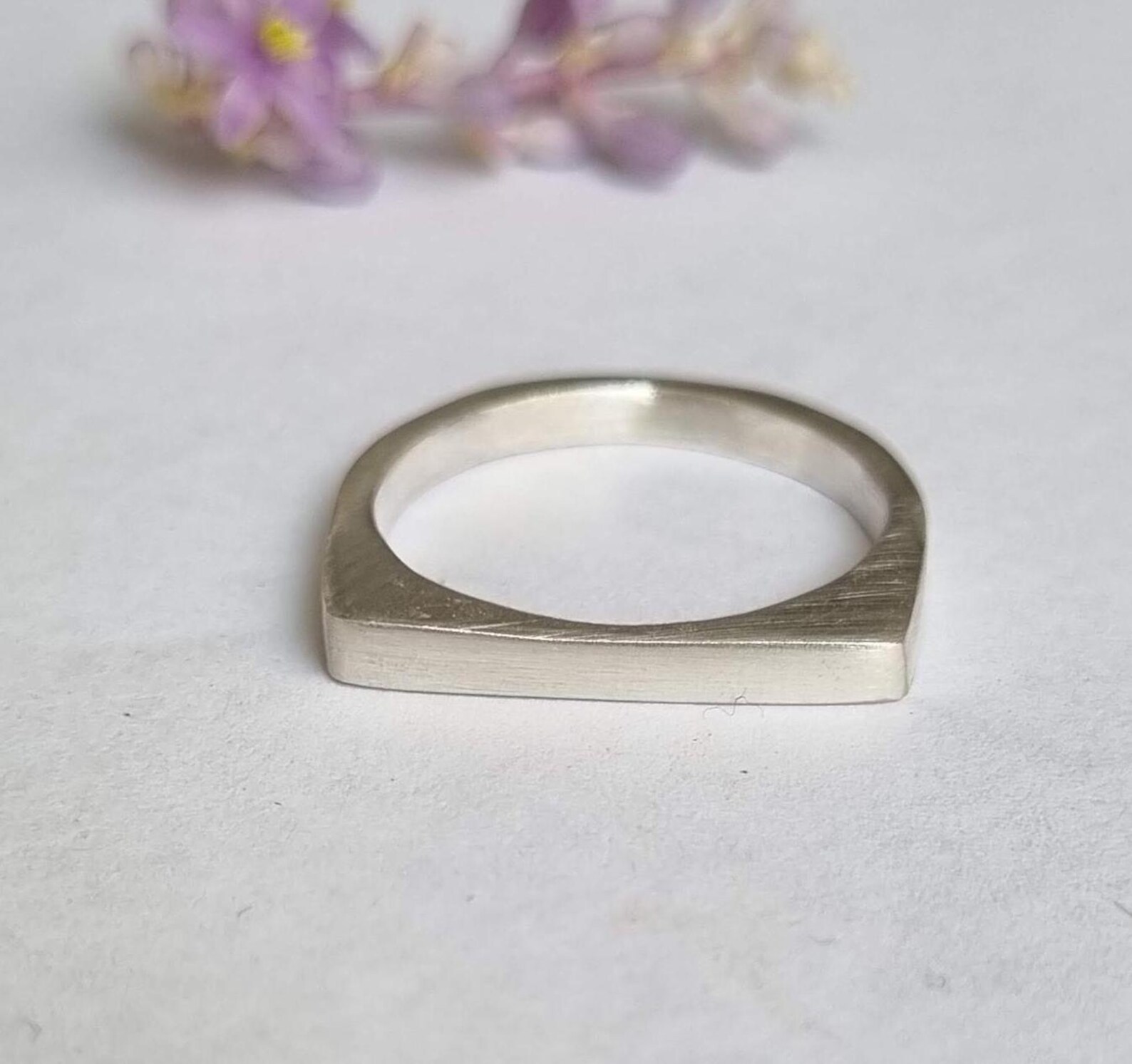 Stacking Rings, Signet Ring Women, Flat Top Ring, Thin Signet Ring ...