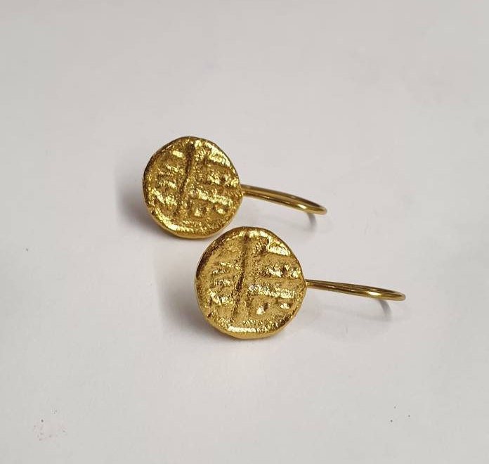 14k gold earrings Gold coin earrings antique coin earrings | Etsy