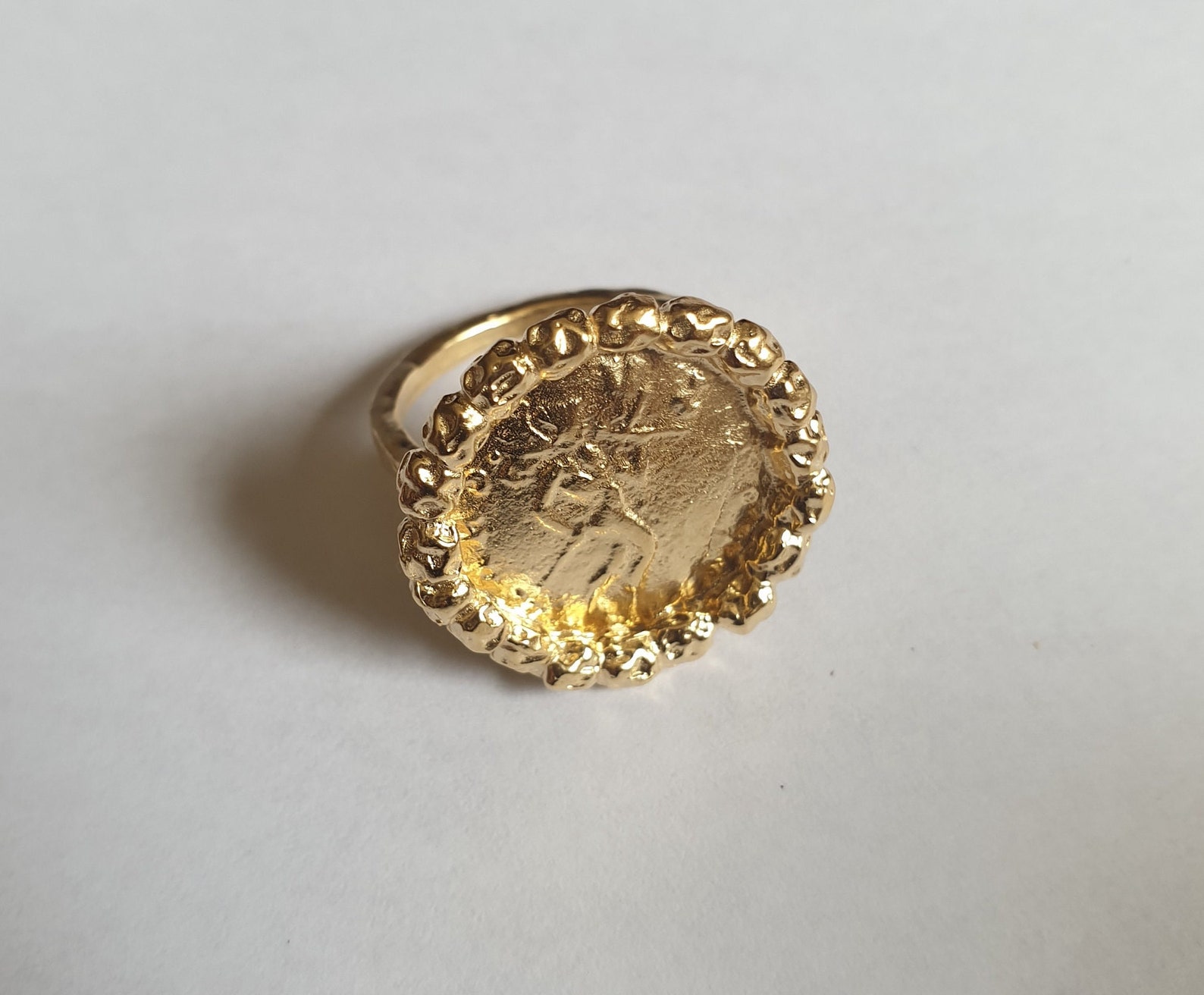 Antique Coin Ring Gold Coin Ring Cocktail Ring Vintage | Etsy