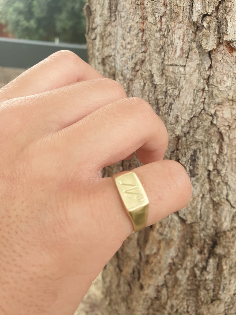 Solid Gold Signet Ring Women Gold Signet Ring Gold Pinky | Etsy