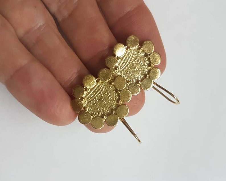 Gold coin earrings antique coin earrings gold wedding | Etsy