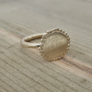 Gold Disc Ring, Gold Round Ring, Gold Statement Ring, Gold Cocktail ...