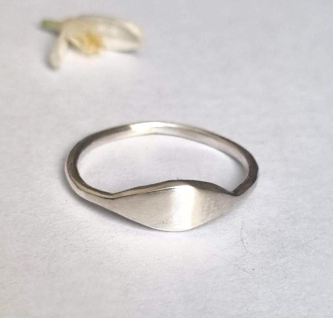 Signet Ring, Minimalist Jewelry, Stacked Silver Ring, Pinky Ring for ...
