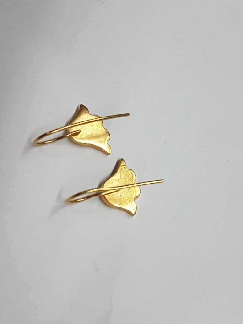 Gold Flower Earrings Gold Drop Earrings Small Flower - Etsy