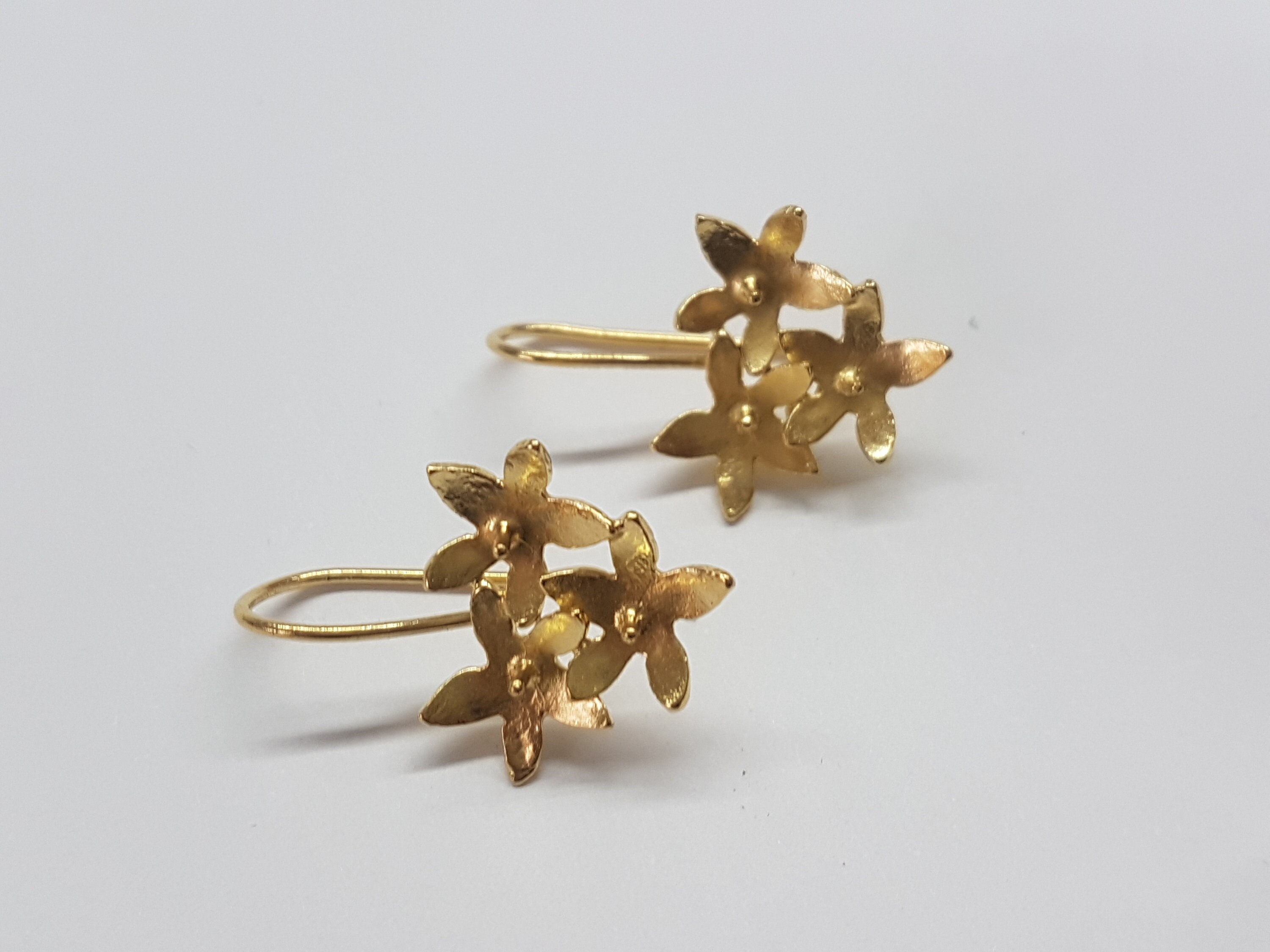 Gold Drop Flower Earrings Floral Earrings Bridal Earrings | Etsy