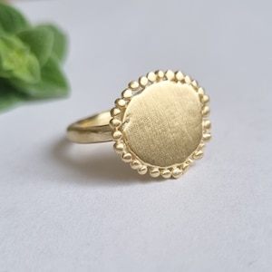 Gold Disc Ring, Gold Round Ring, Gold Statement Ring, Gold Cocktail ...