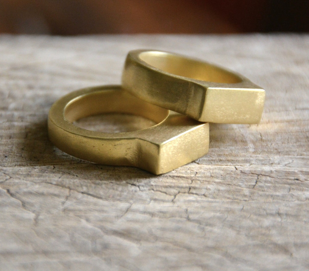 Gold Pinky Ring, Signet Ring Women, Modern Signet, 14k Gold Ring ...