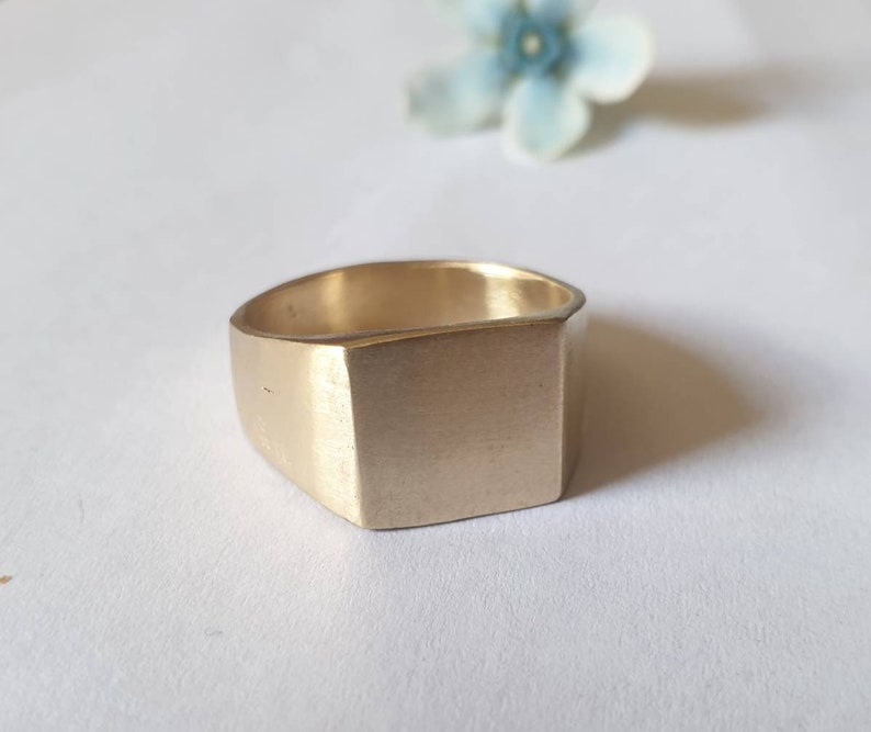 Solid Gold Signet Ring Gold Signet Rings 14k Gold Signet - Etsy