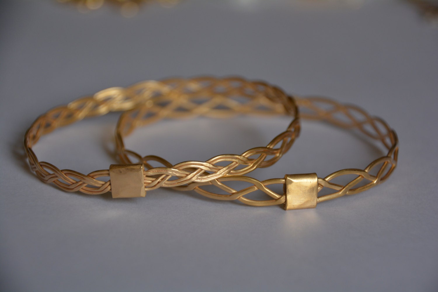 Gold Bangles 14k Braided Bracelet Bangle Bracelets Gold - Etsy Israel