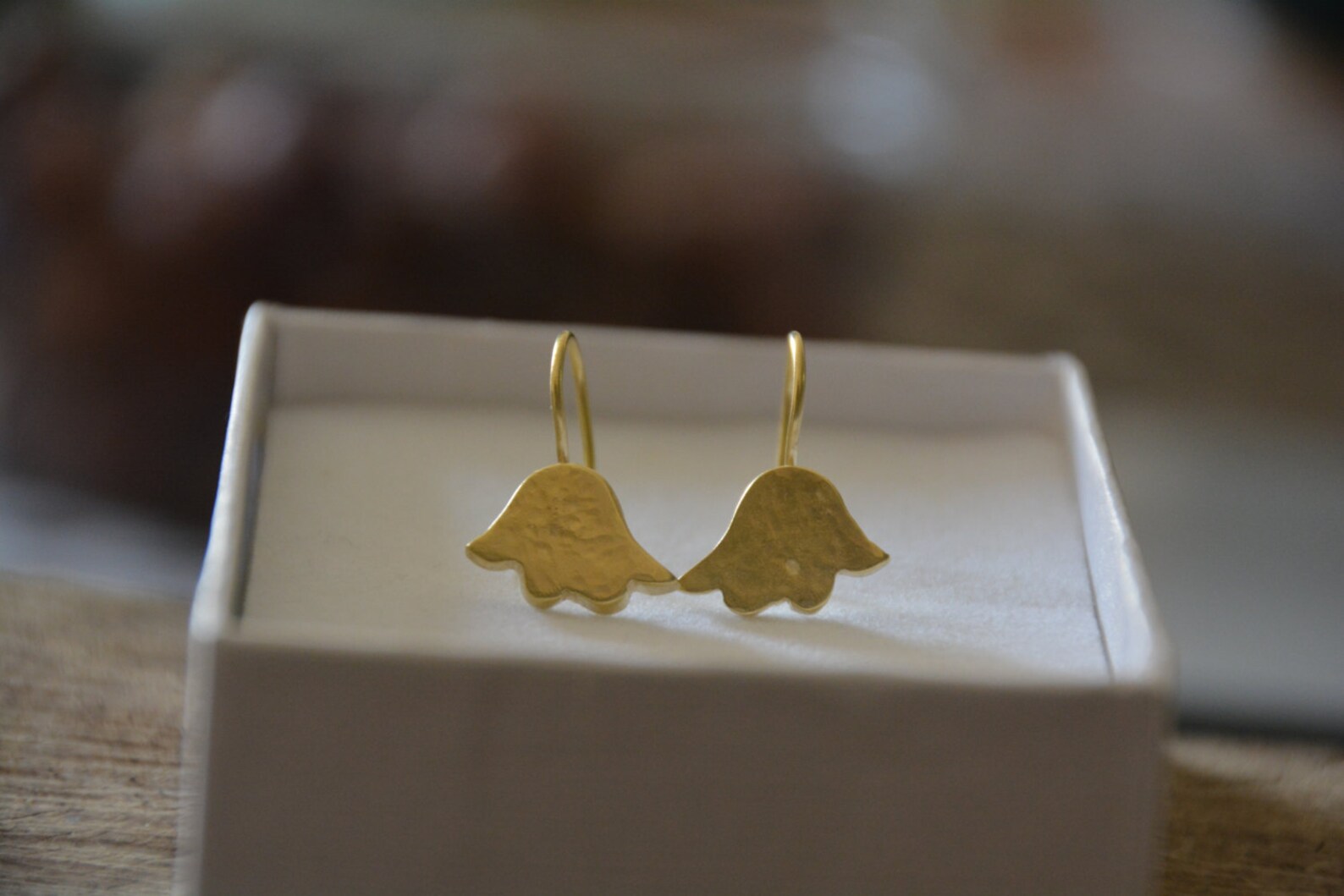 Gold Flower Earrings Gold Drop Earrings Small Flower | Etsy