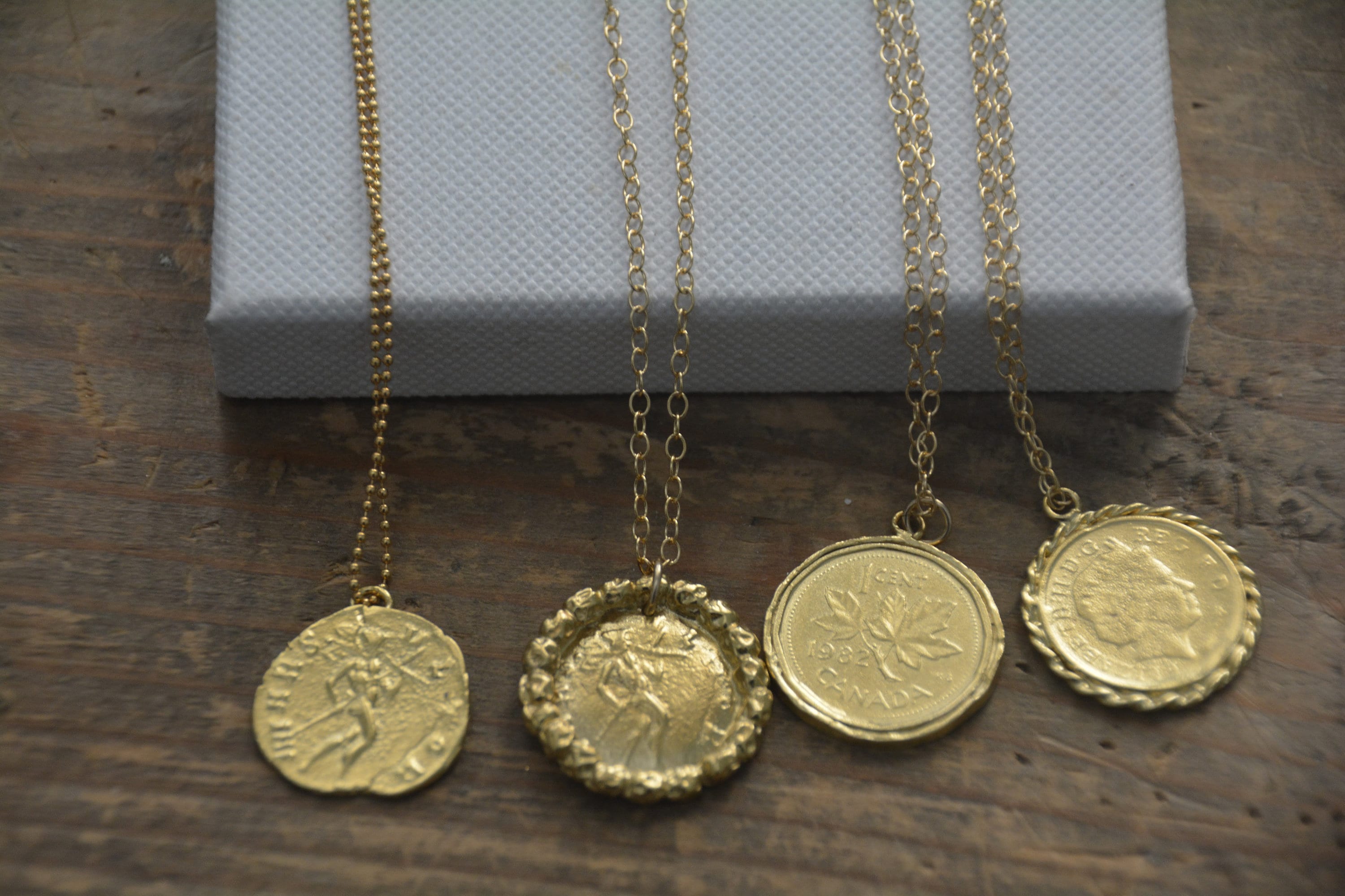 Coin Pendant Necklace, 14k Gold Necklace, Antique Coin Necklace, Gold ...