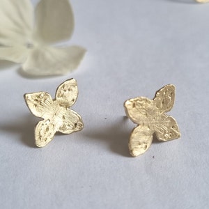 Gold Flower Studs, 14k Gold Earrings, Solid Gold Earrings, Small Flower Earrings, Romantic ...