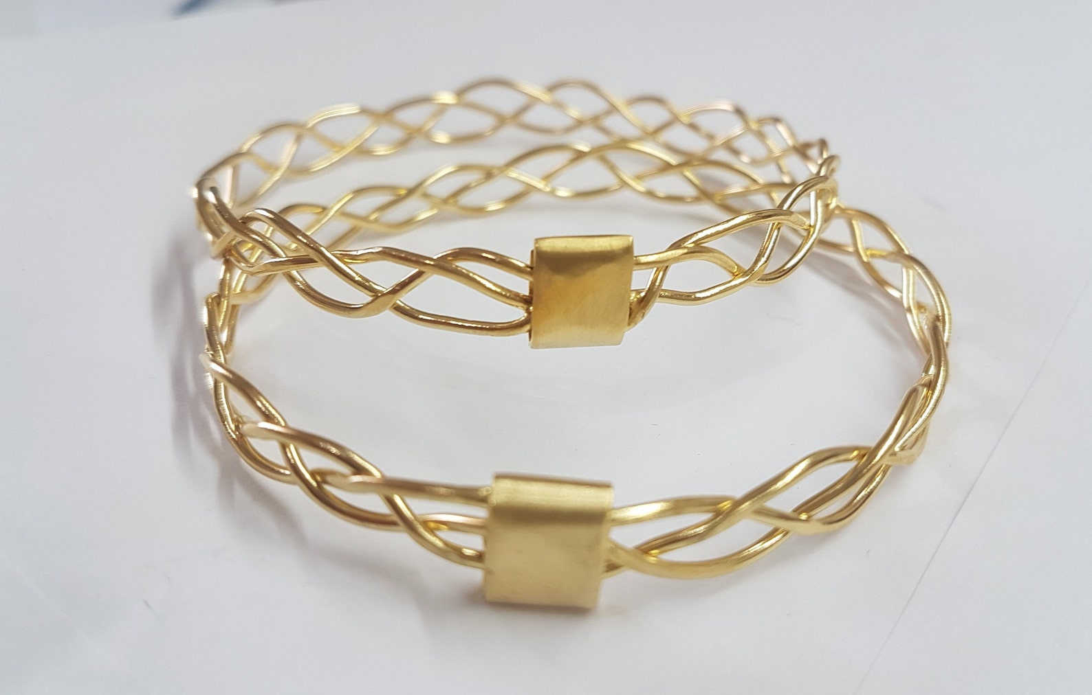 Gold Bangles 14k, Braided Bracelet, Bangle Bracelets, Gold Bracelet ...