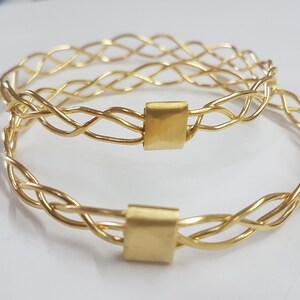 Gold Bangles 14k, Braided Bracelet, Bangle Bracelets, Gold Bracelet ...