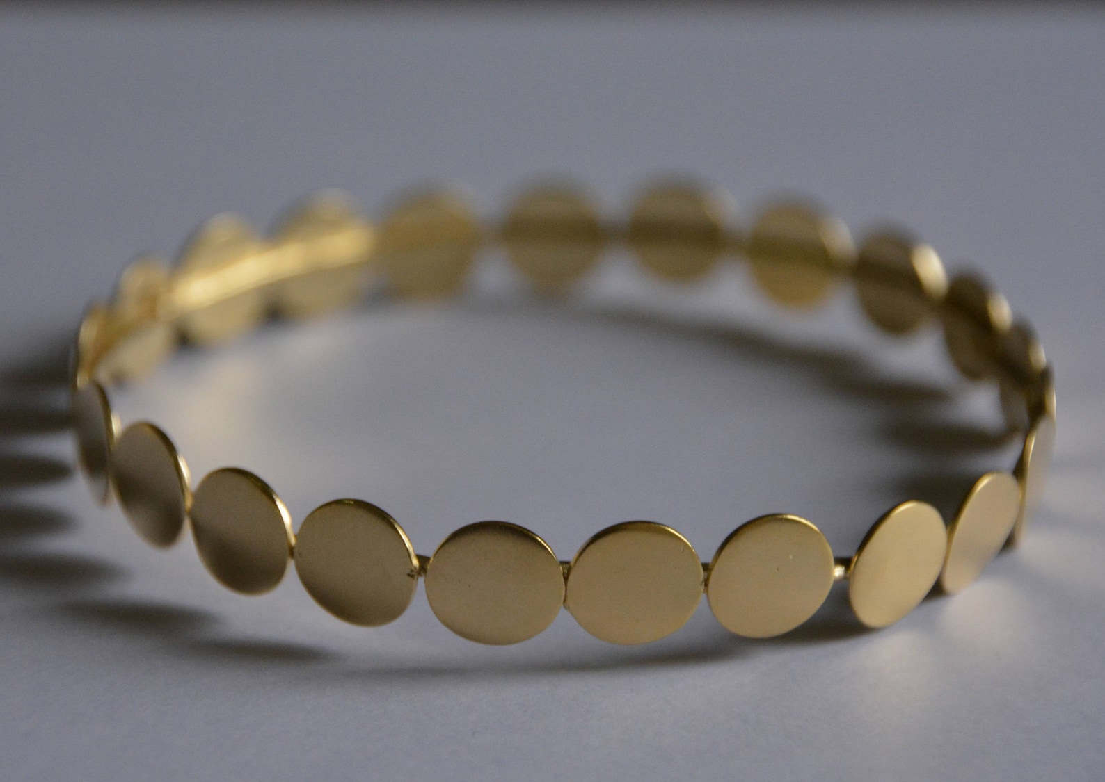 Gold Bangle Bracelet, 14k Gold Circles Bracelet, Bangle Bracelets ...