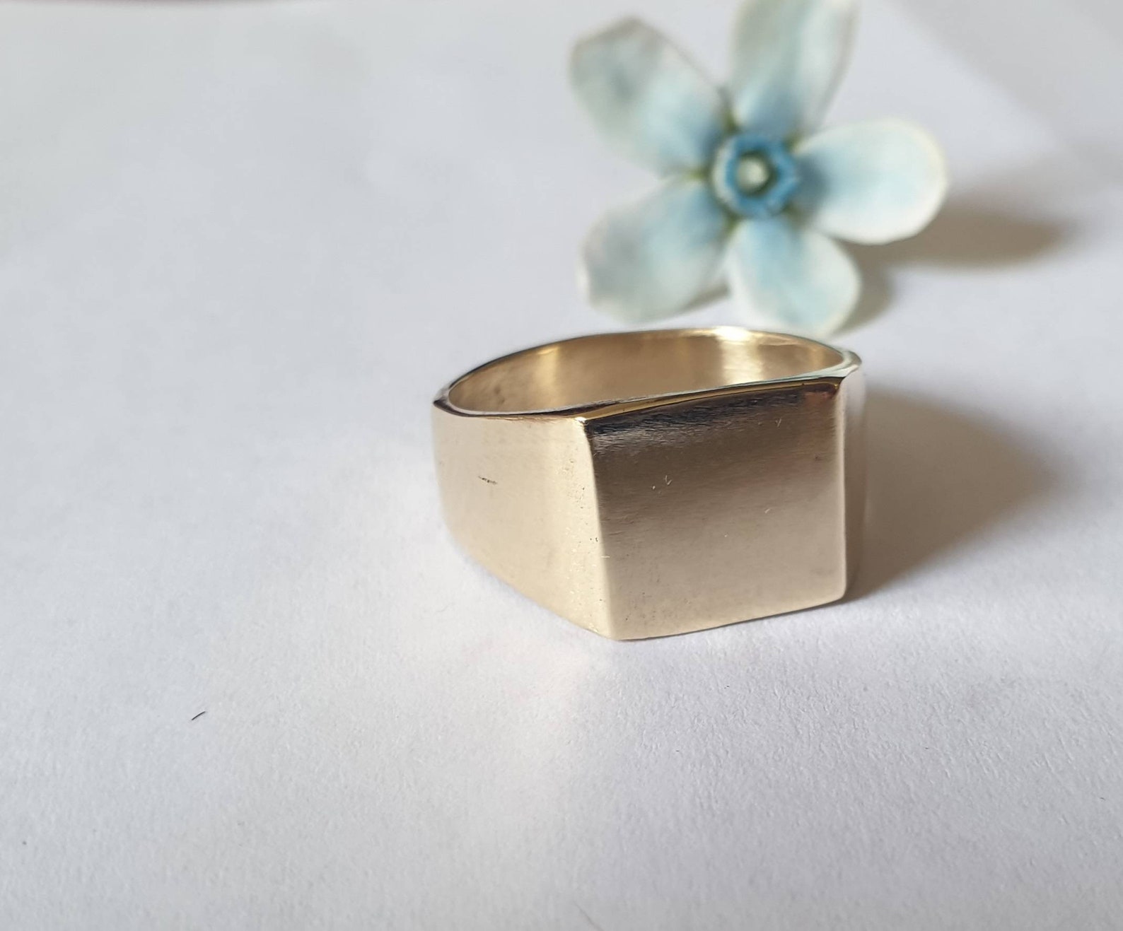 Solid Gold Signet Ring Gold Signet Rings 14k Gold Signet - Etsy