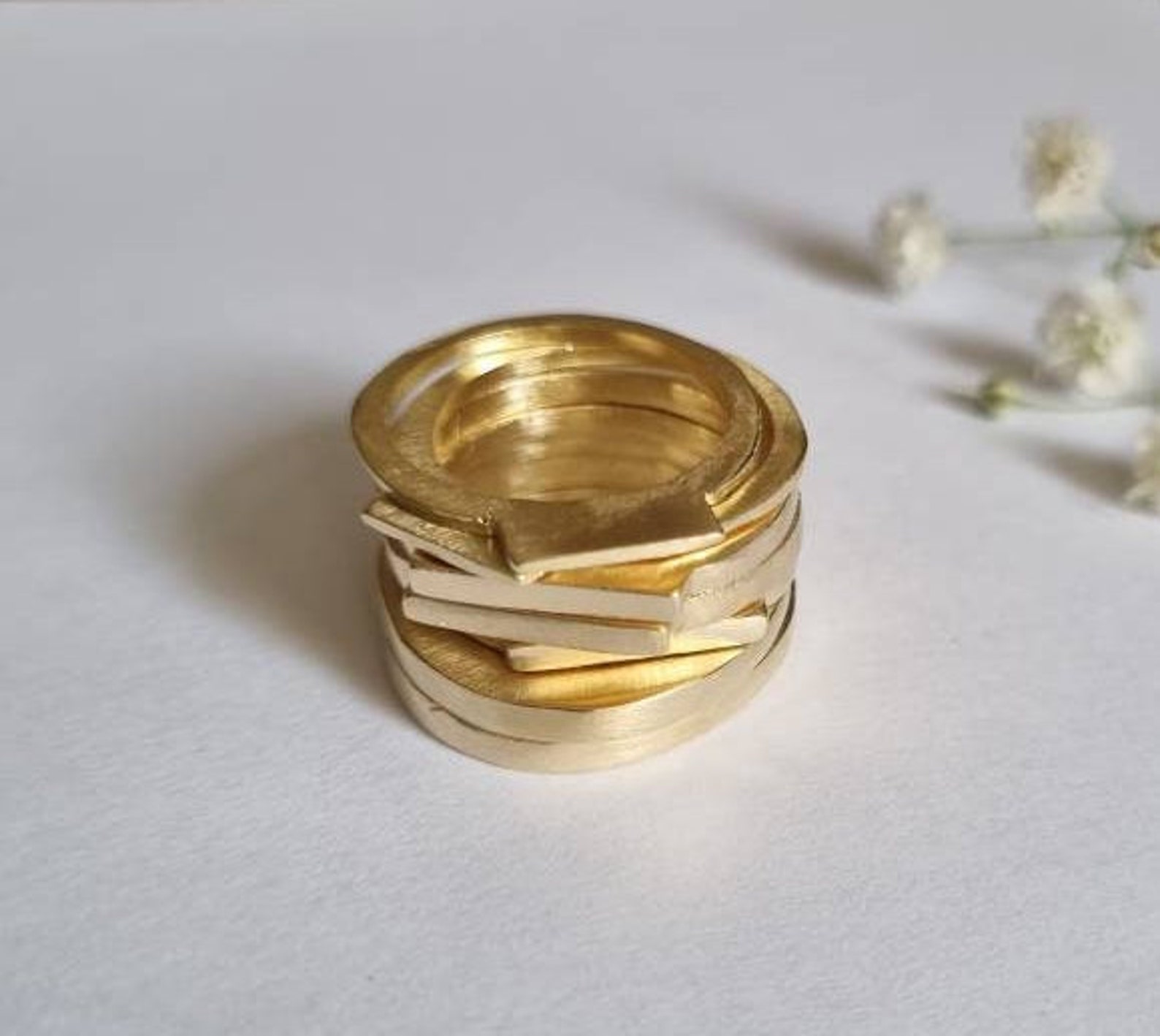 Stacking Rings Signet Rings Gold Signet Rings Women - Etsy
