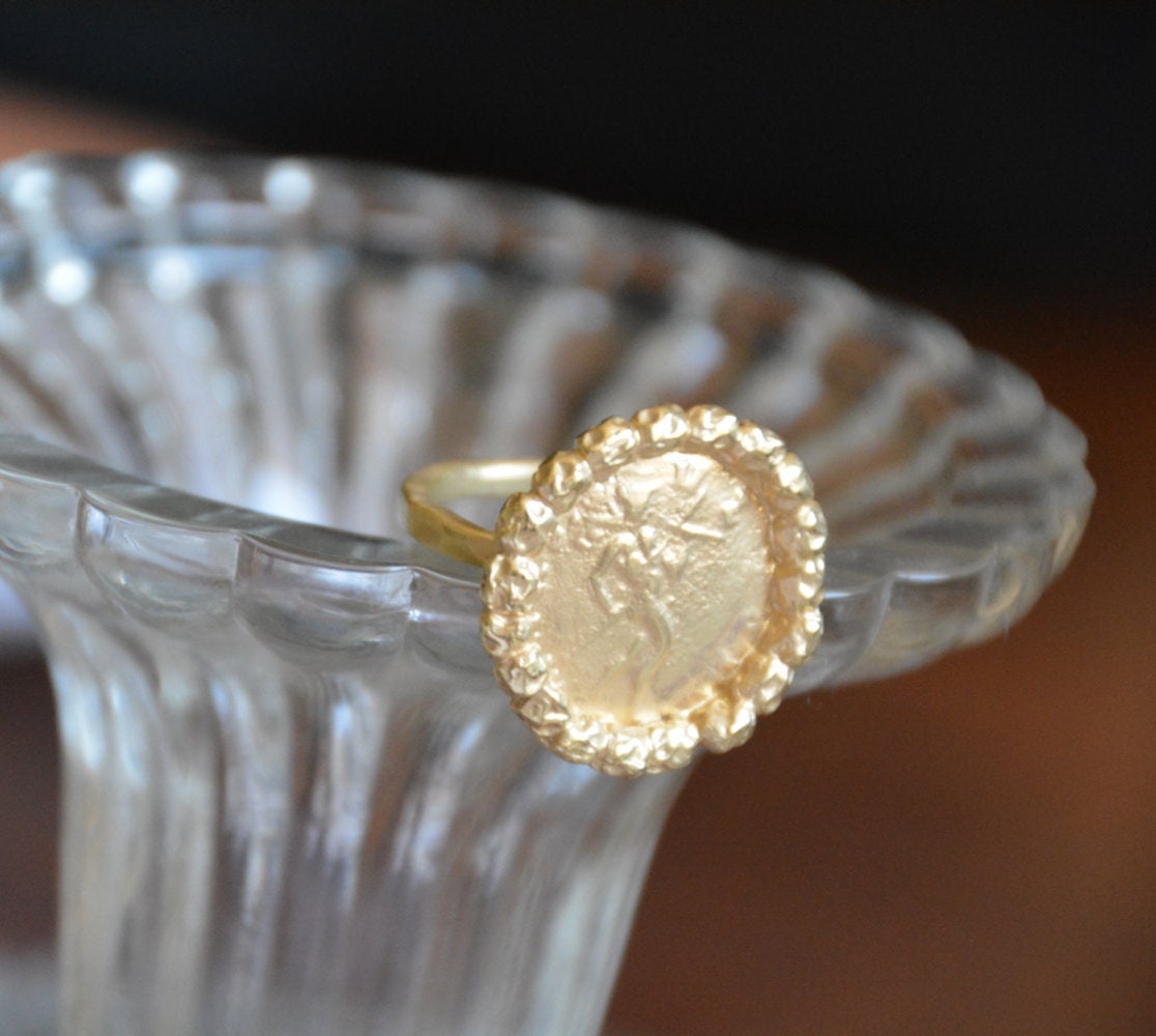 Antique Coin Ring, Gold Coin Ring, Cocktail Ring Vintage, Antique Ring ...