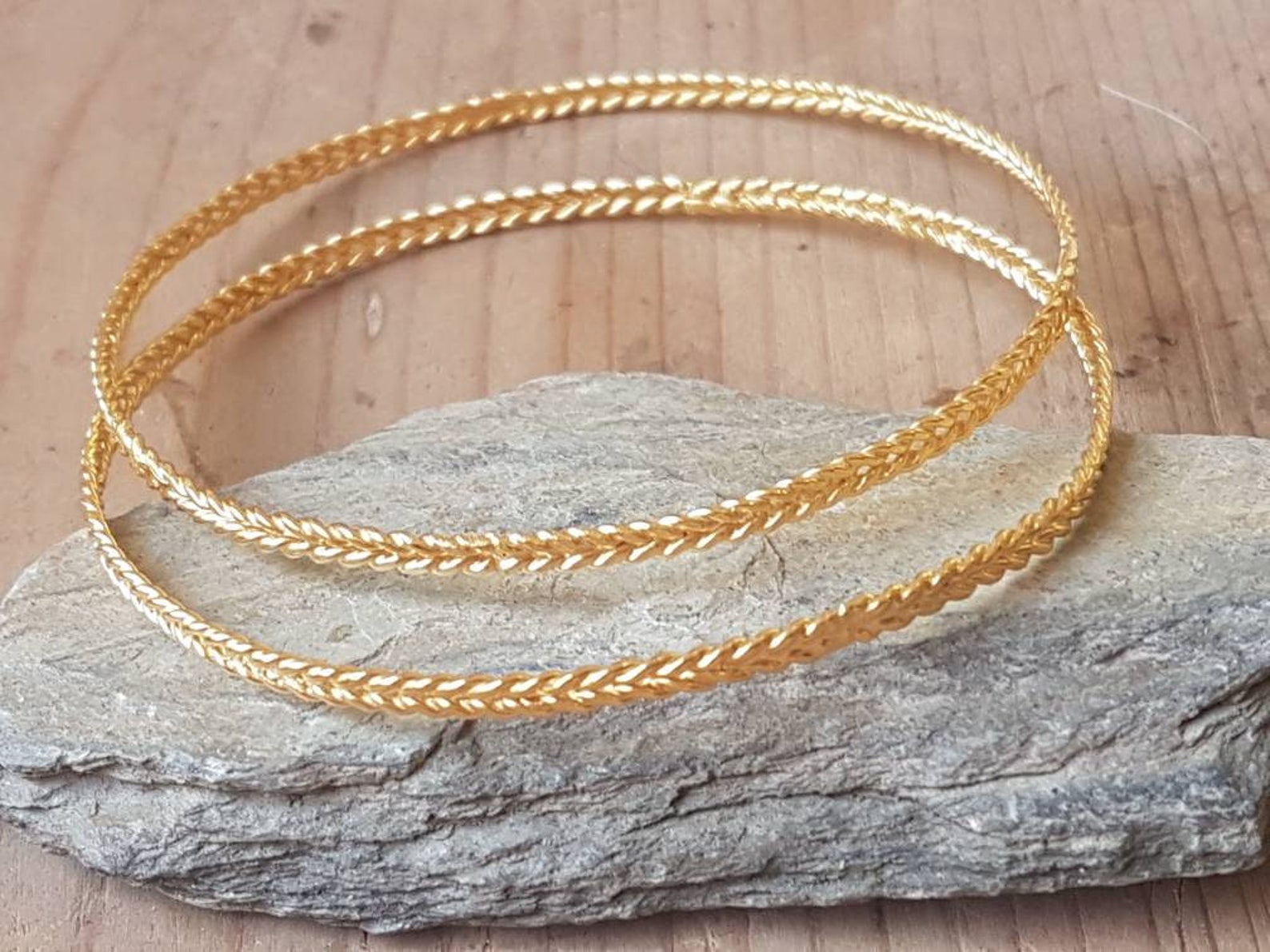 Gold Bangle Bracelet Braided Bangle Gold Braided Bracelet - Etsy Israel