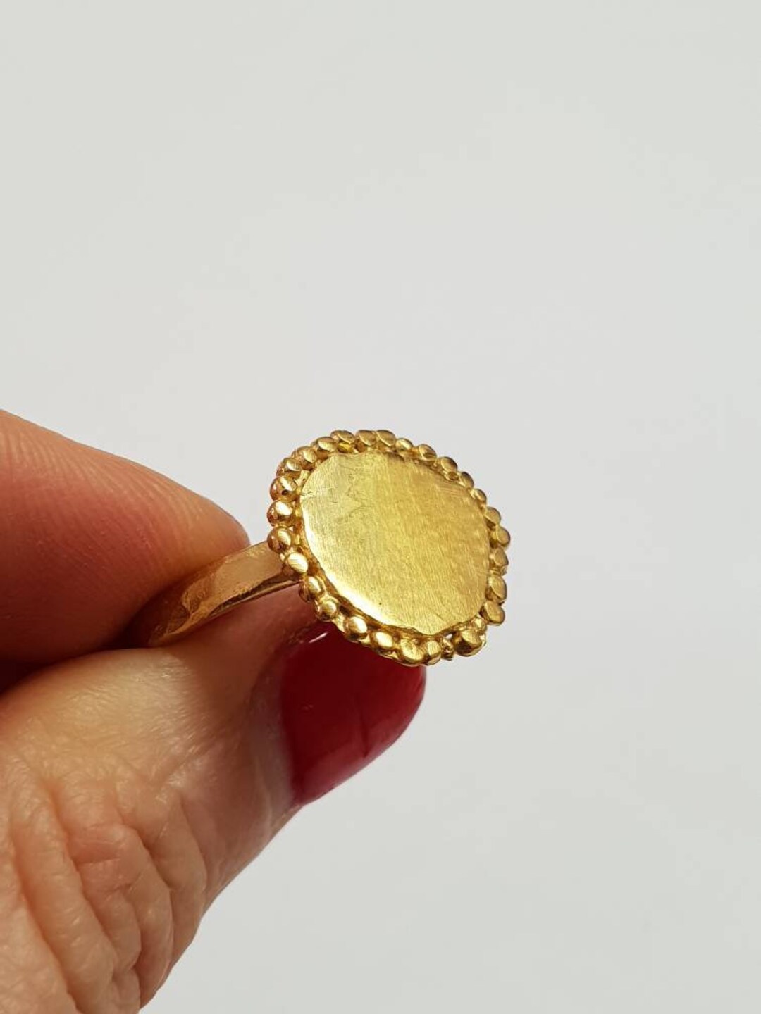 Gold Disc Ring, Gold Round Ring, Gold Statement Ring, Gold Cocktail ...
