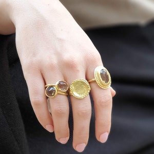 Solid Gold Coin Ring, Antique Style Ring, Romantic Jewelry for Women ...