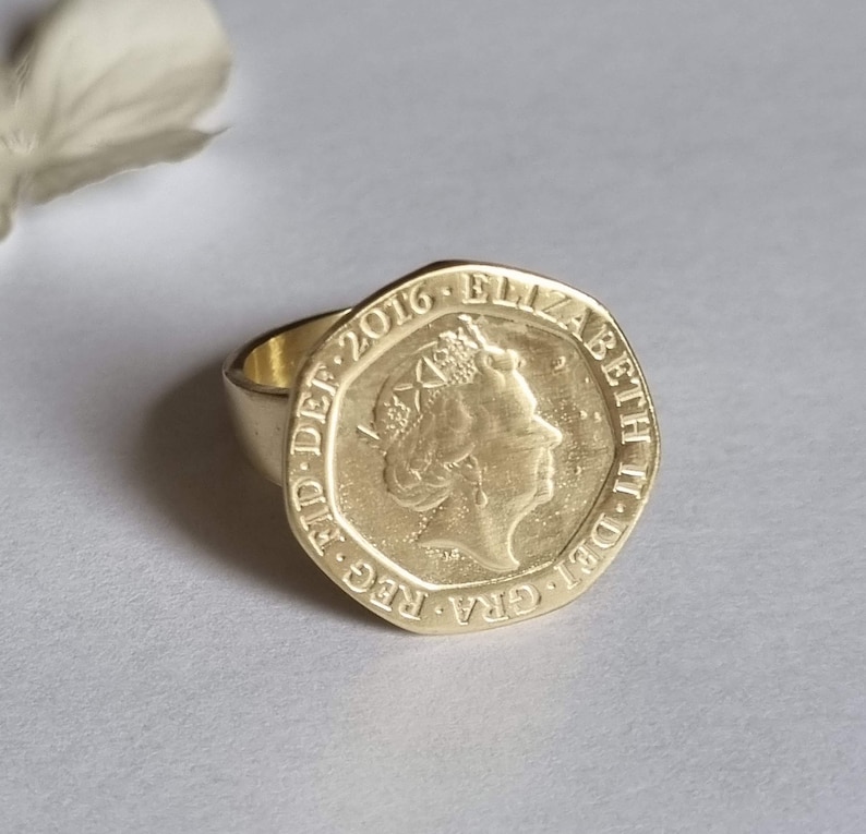 Gold Coin Ring, Romantic Jewelry for Women, Elegant Gold Ring, Silver ...
