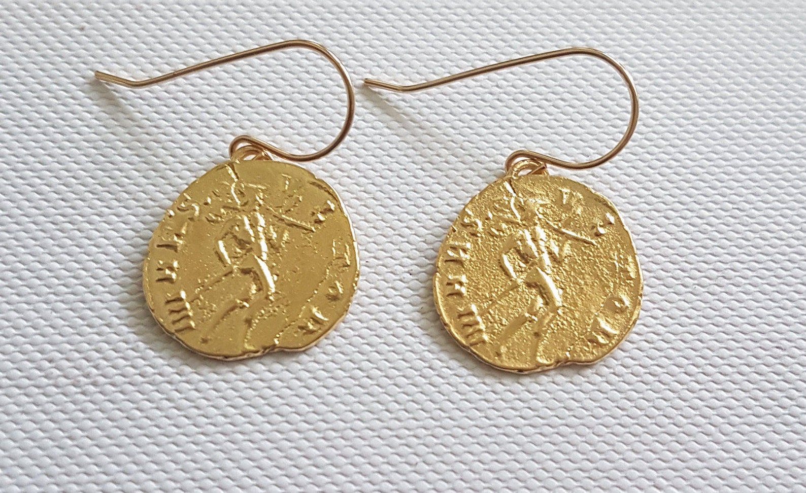 Antique Coin Earrings Gold Coin Earrings Ancient Coin | Etsy