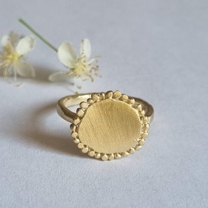 Gold Disc Ring, Gold Round Ring, Gold Statement Ring, Gold Cocktail ...