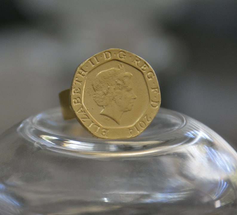 Signet Ring Women Gold Coin Ring Signet Ring Pinky Coin - Etsy