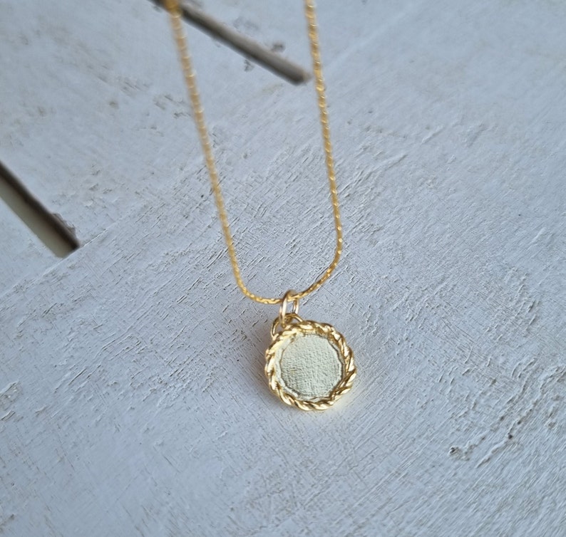 Gold Disc Necklace 14k Gold Necklace Disc Pendant Necklace - Etsy