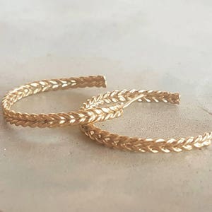 Braided Hoop Earrings, Gold Hoop Earrings, Large Hoop Earrings, Open ...