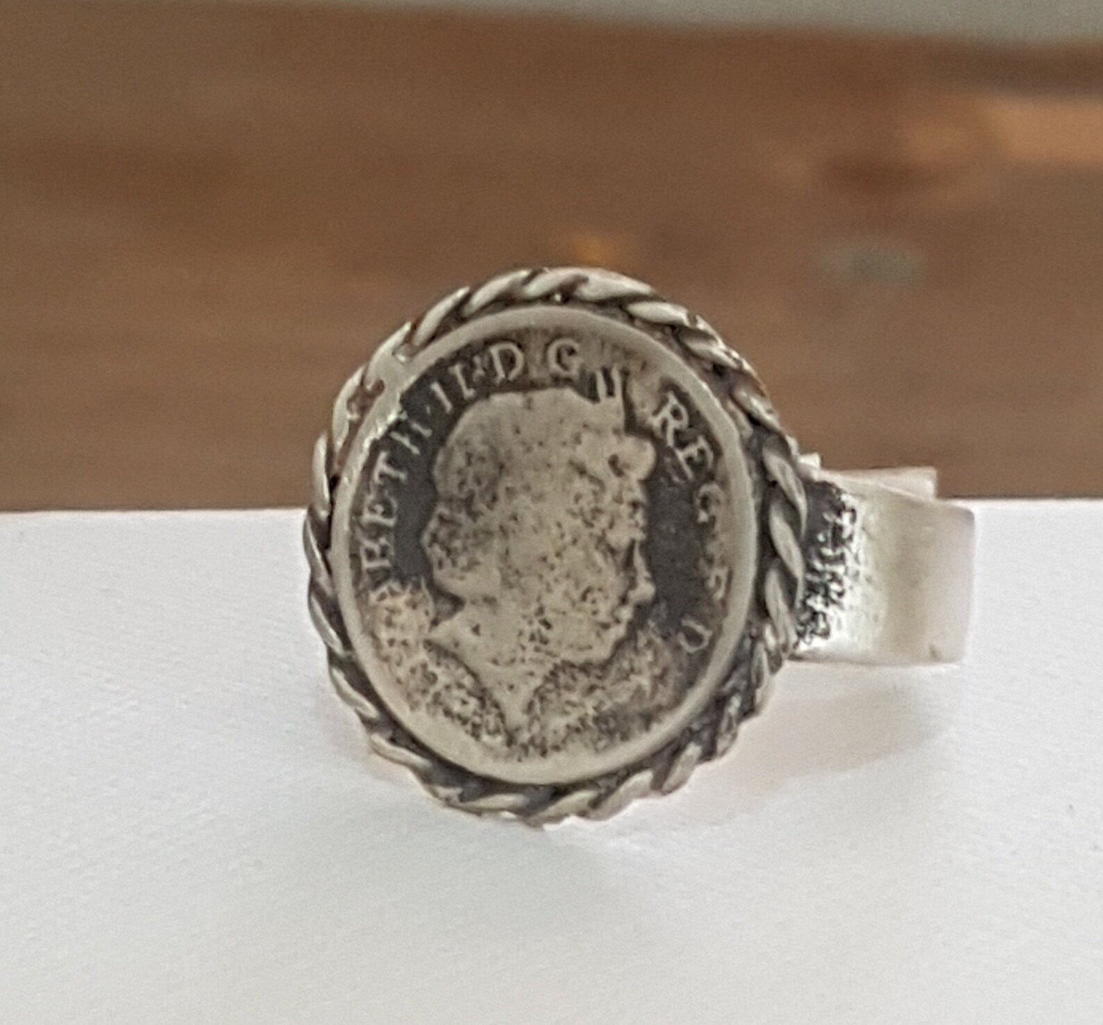 Coin Ring Signet Ring Women Coin Signet Ring Sterling | Etsy