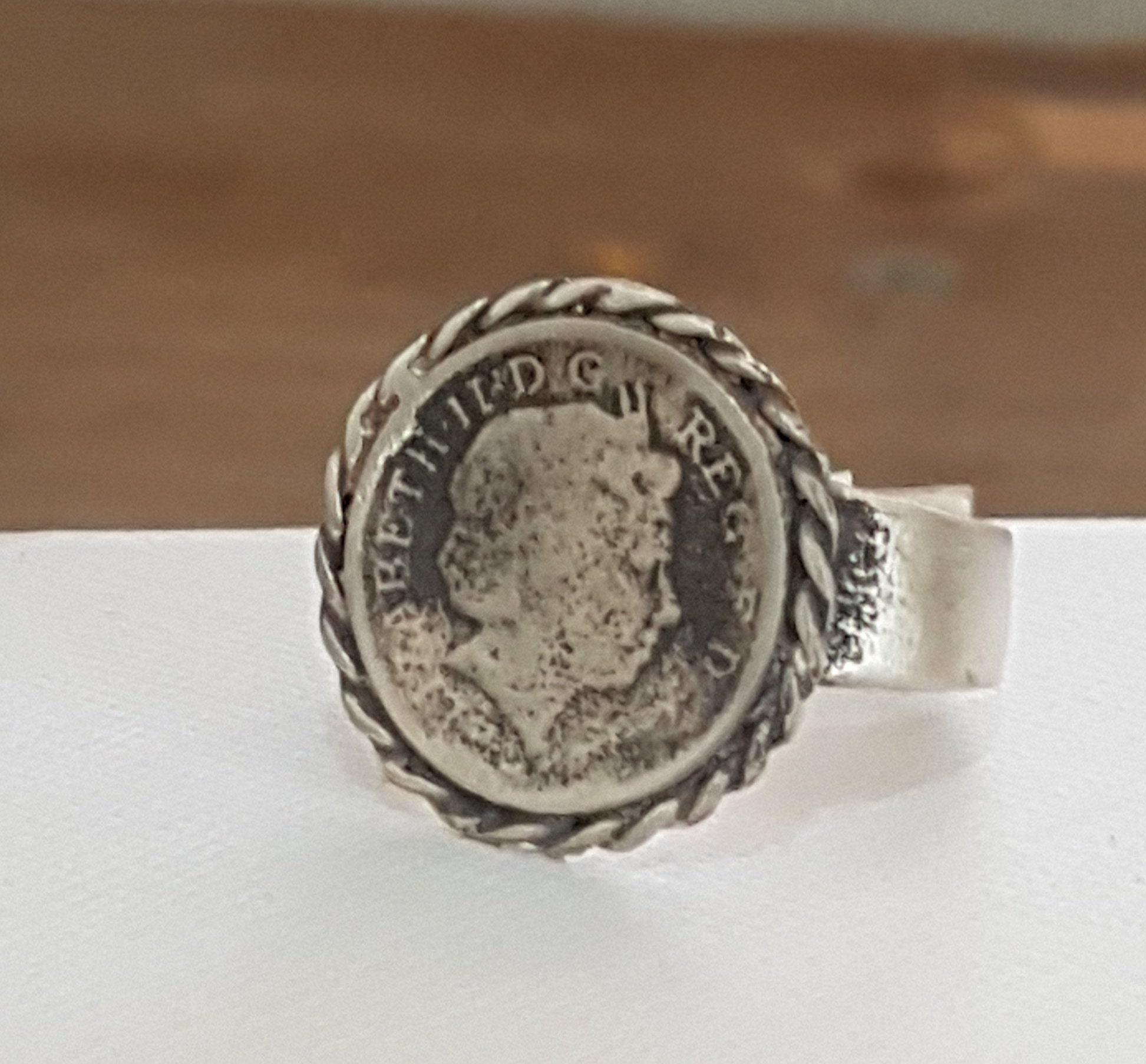 Coin Ring Signet Ring Women Coin Signet Ring Sterling | Etsy