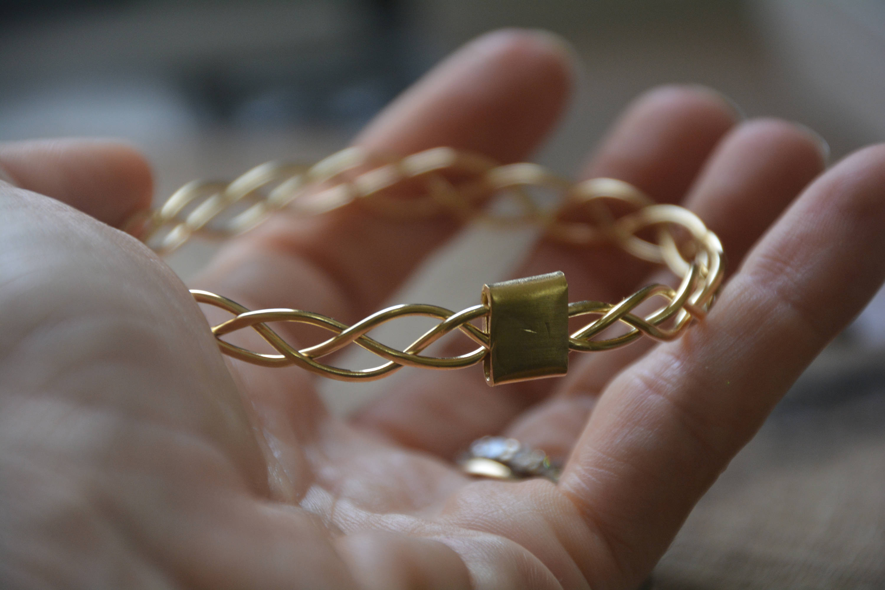 Gold Bangles 14k Braided Bracelet Bangle Bracelets Gold - Etsy Israel