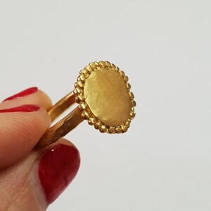 Gold Disc Ring, Gold Round Ring, Gold Statement Ring, Gold Cocktail ...