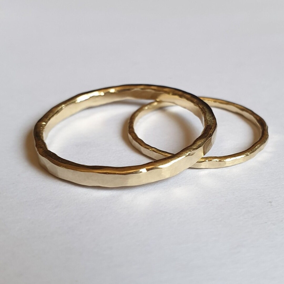 Wedding Ring Set, Solid Gold Wedding Bands, 14K Wedding Bands, 18K ...