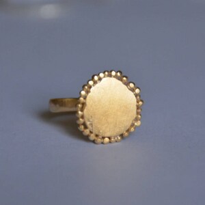 Gold disc ring gold round ring gold statement ring gold | Etsy