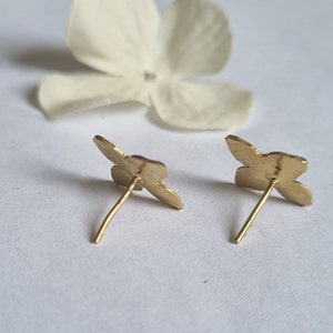 Gold Flower Studs, 14k Gold Earrings, Solid Gold Earrings, Small Flower Earrings, Romantic ...