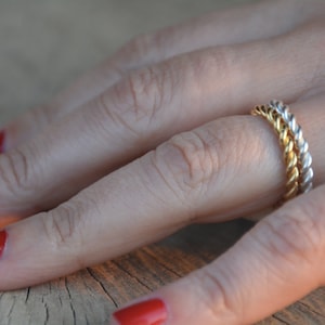 Wedding Band Women, Twist Wedding Band, Rope Wedding Ring Women, Gold ...