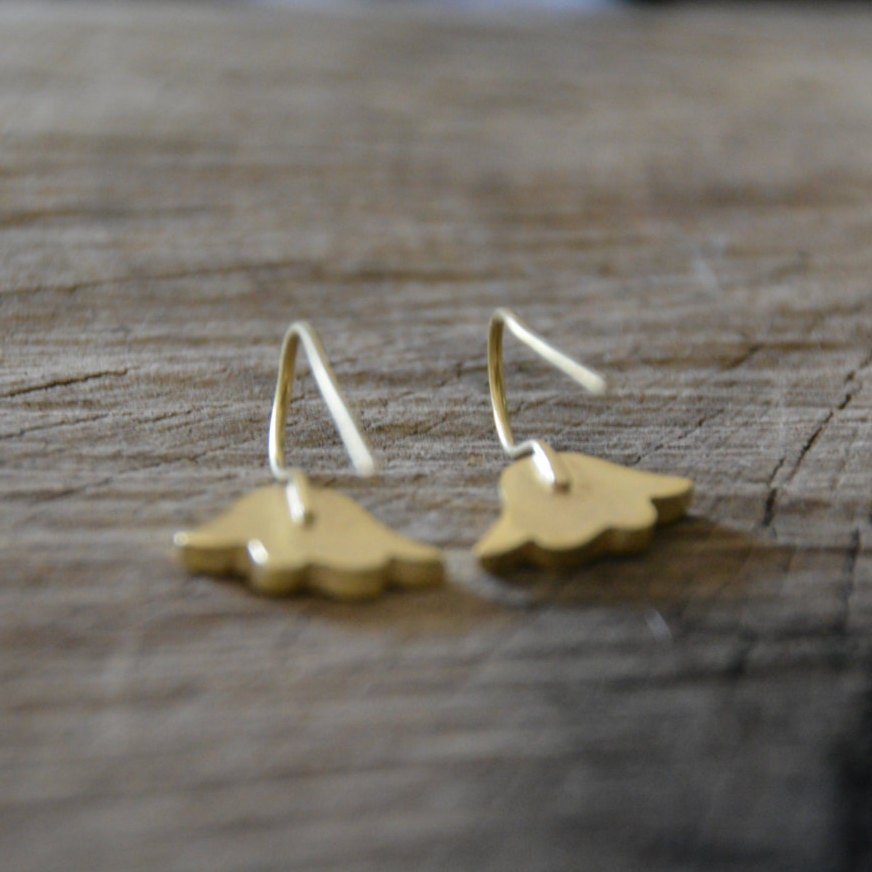 Gold Flower Earrings Gold Drop Earrings Small Flower | Etsy