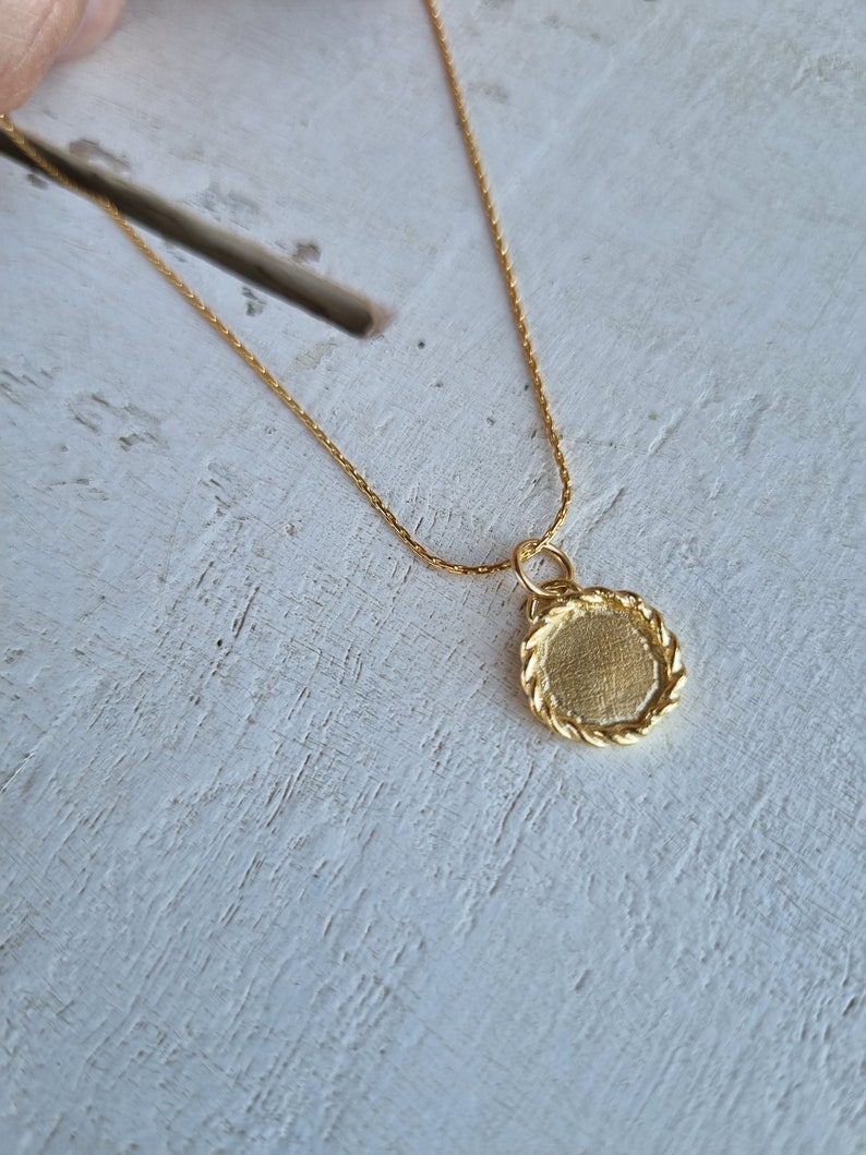Gold Disc Necklace 14k Gold Necklace Disc Pendant Necklace - Etsy