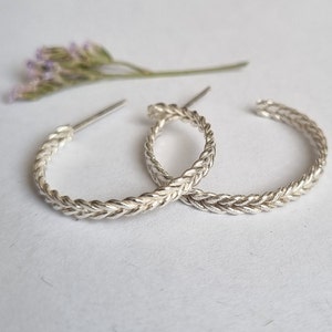 Braided Hoop Earrings, Gold Hoop Earrings, Large Hoop Earrings, Open ...