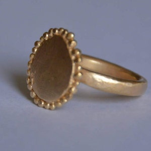 Gold Disc Ring, Gold Round Ring, Gold Statement Ring, Gold Cocktail ...